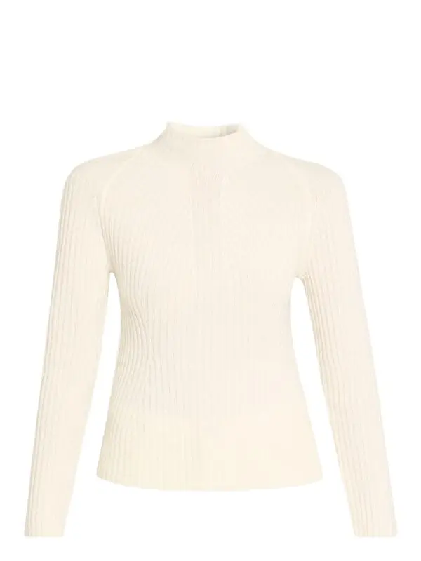 Theory Cashmere Rib Mock-neck Sweater - Ivory - C0