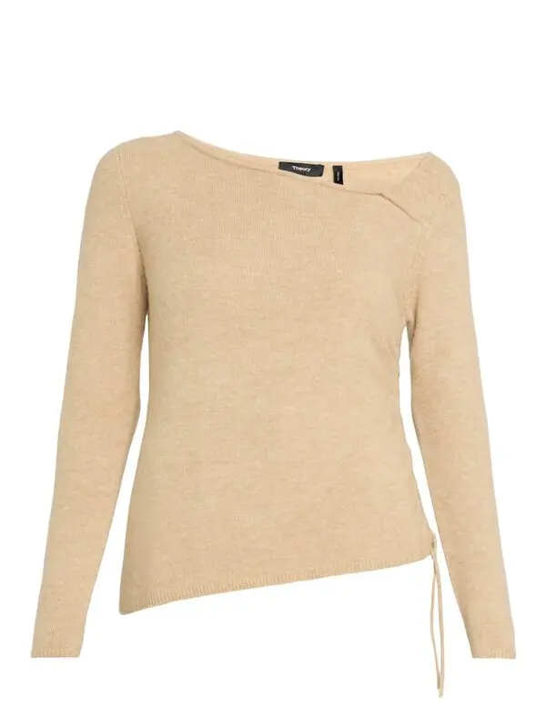 Theory Cashmere-blend Asymmetric Sweater - Beige - V4