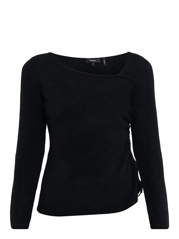 Theory Cashmere-blend Asymmetric Sweater - Black - 00
