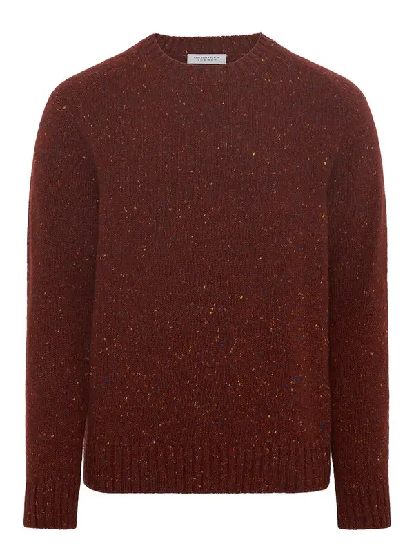 Gabriela Hearst Daniel Speckled Aran Cashmere Knit Sweater - Burnt Sienna Multi