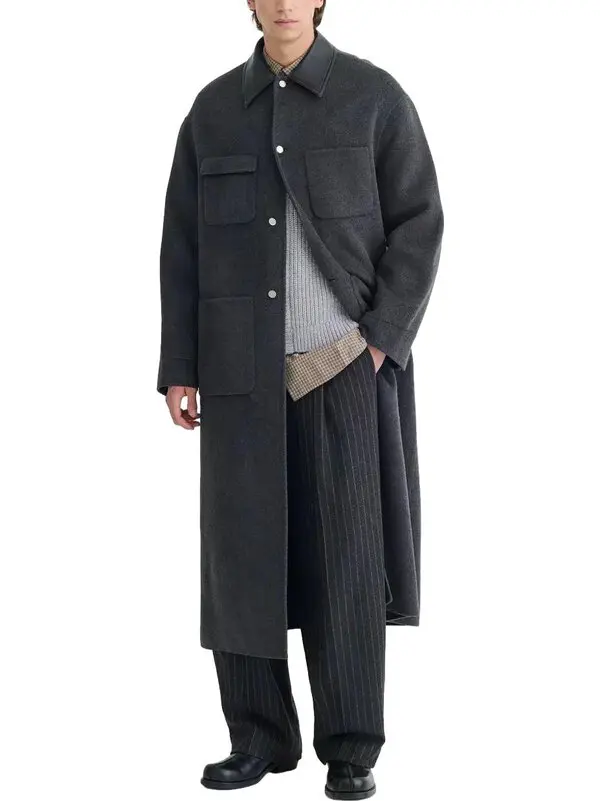 Nanushka Wylder Pocket Long Coat - Grey