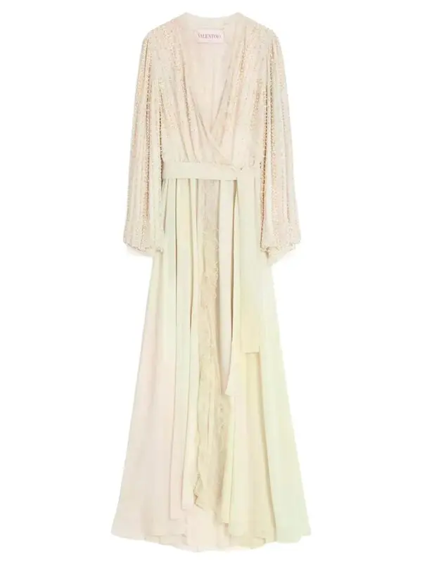 Valentino Garavani Georgette Long Dress - Neutrals