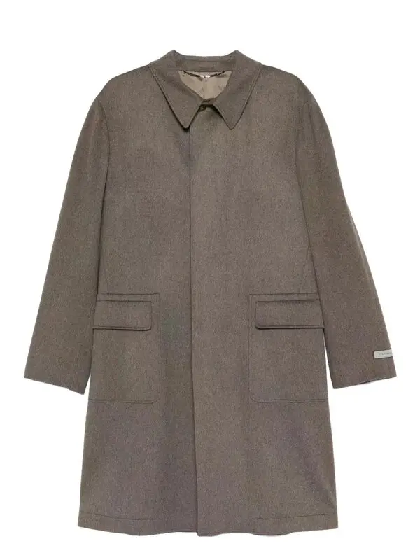 Canali Pocket-collared Coat - Brown