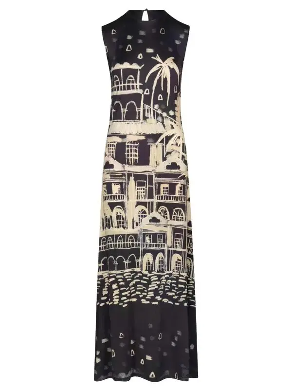 Johanna Ortiz Printed Maxi Dress - Black