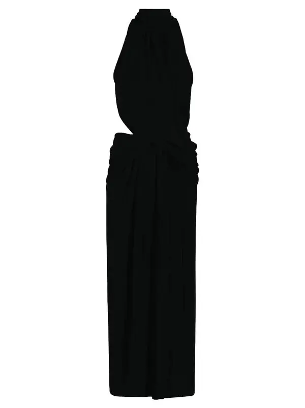 Johanna Ortiz Retro Draped Maxi Dress - Black
