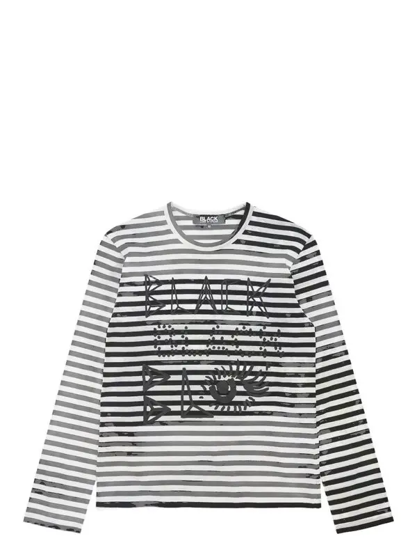 BLACK COMME DES GARÇONS Striped Long-sleeved T-shirt - White