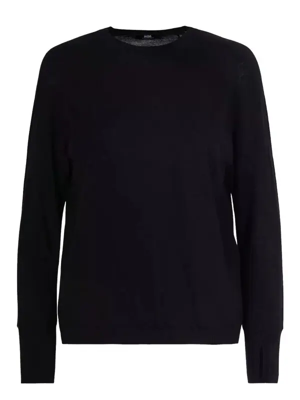 Alpha Studio Buttoned Merino Wool Sweater - Black