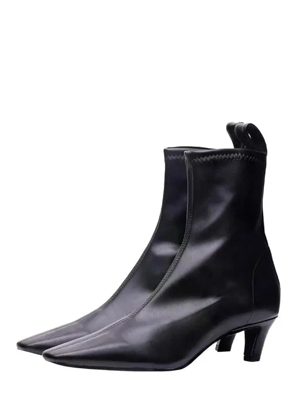 POCHE PARIS Square-toe Ankle Boots - Black