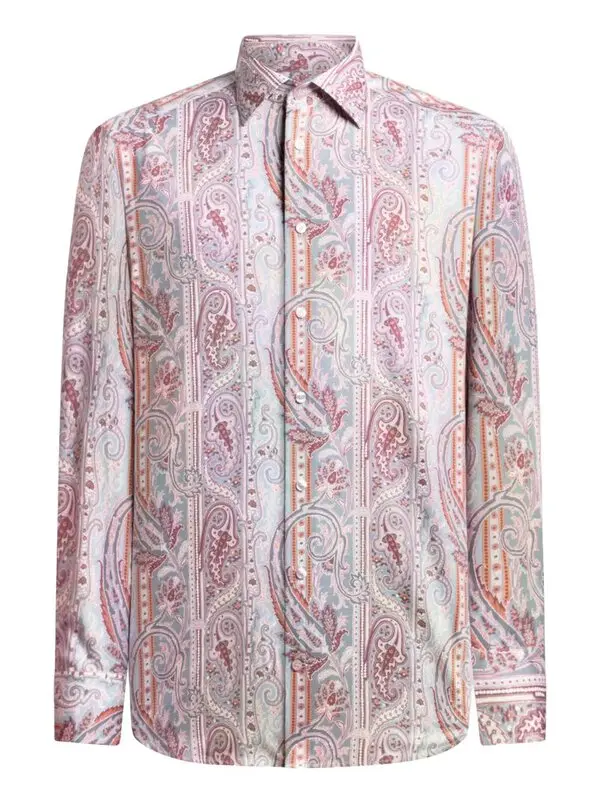Etro Paisley Satin Shirt - Pink