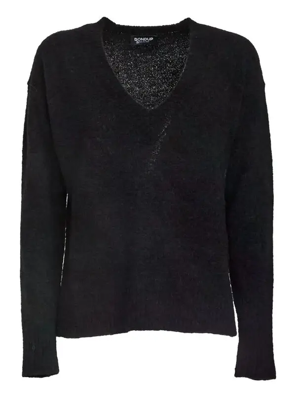 DONDUP V-neck Long Sleeve Sweater - Black