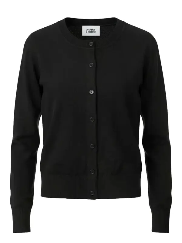 Alpha Studio Buttoned Cardigan - Black
