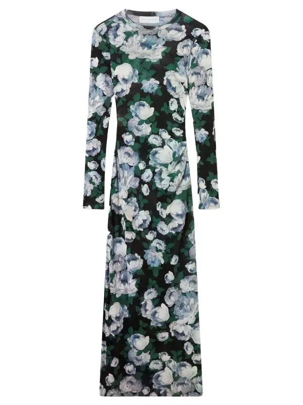 Stella McCartney Floral Print Midi Dress - Black