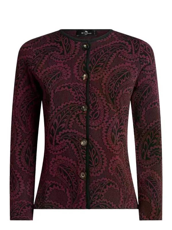 Etro Jacquard Knit Cardigan - Red