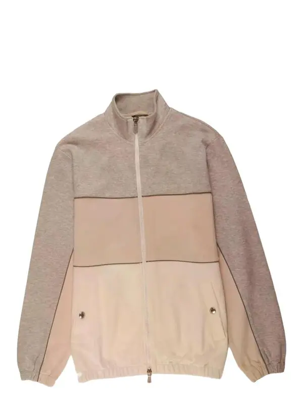 Eleventy Paneled Zip Sweater - Neutrals