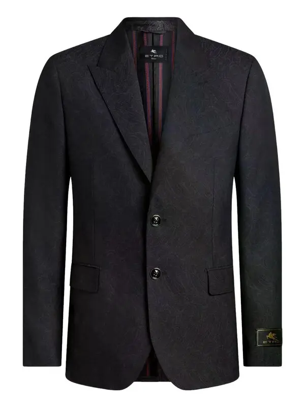 Etro Jacquard Paisley Single-breasted Jacket - Black