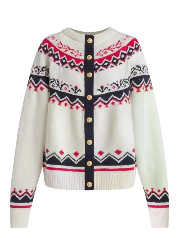 Alberta Ferretti Patterned Wool Cardigan - Neutrals