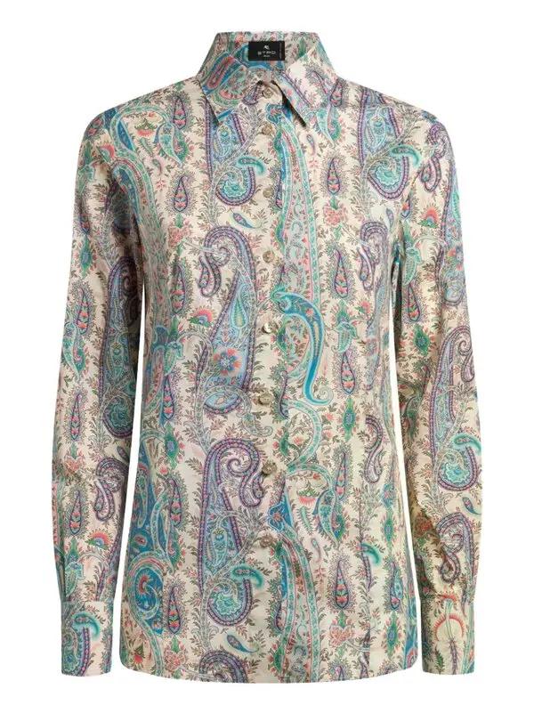 Etro Paisley Cotton Shirt - Neutrals