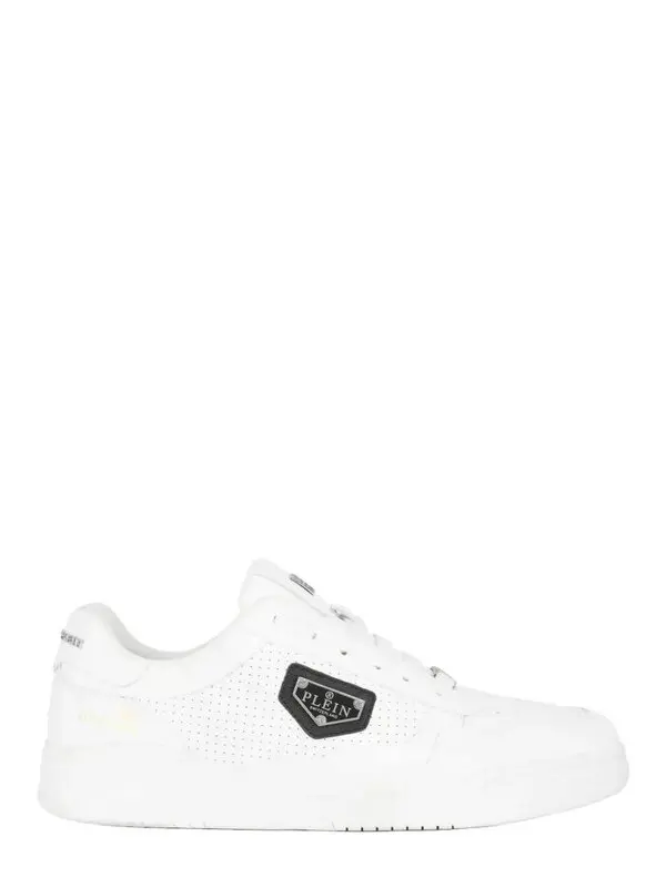 Philipp Plein Perforated-detail Low Top Sneakers - White