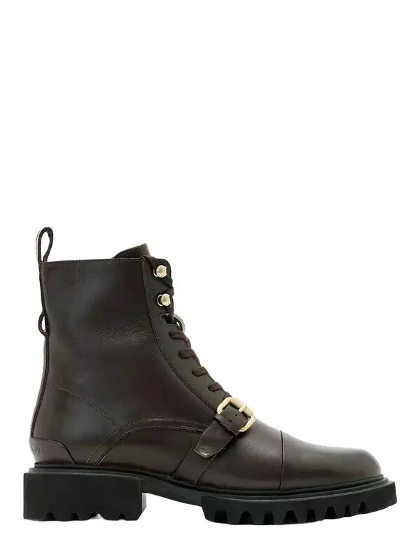 ALLSAINTS Buckle Lace-up Boots - Brown