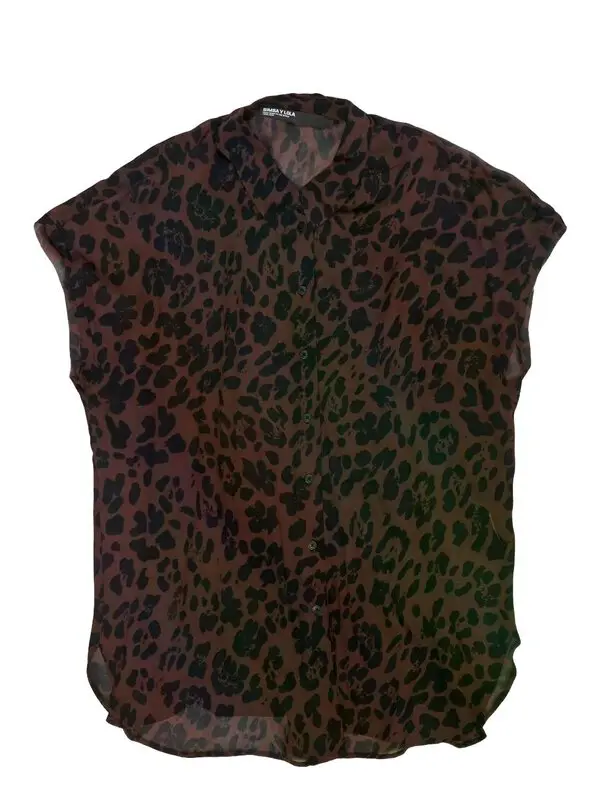 Bimba Y Lola Leopard Print Buttoned Shirt - Leopard Big Dark Brown