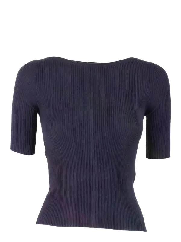 Max Mara Ribbed Knit Top - Blue