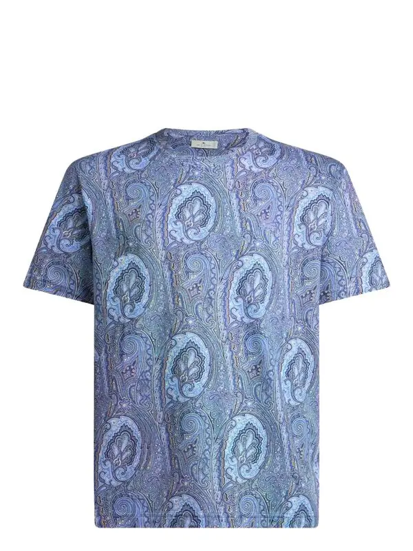 Etro Floral Paisley Cotton T-shirt - Blue