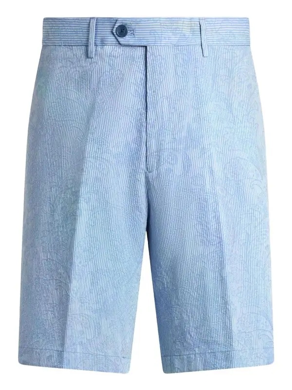 Etro Striped Jacquard Shorts - Blue