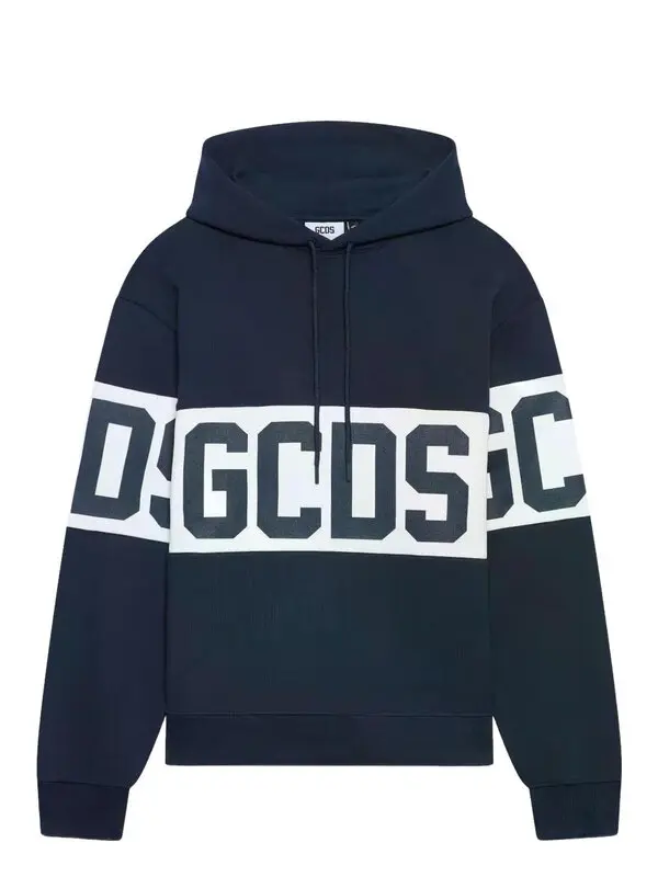Gcds Logo-print Hoodie - Blue