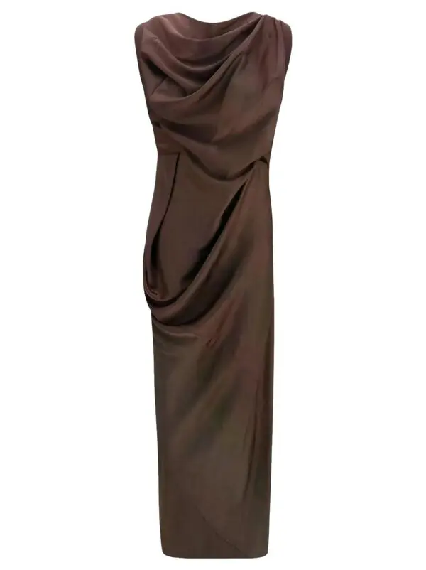 VIVIENNE WESTWOOD Long Fond Draped-neck Maxi Dress - Brown