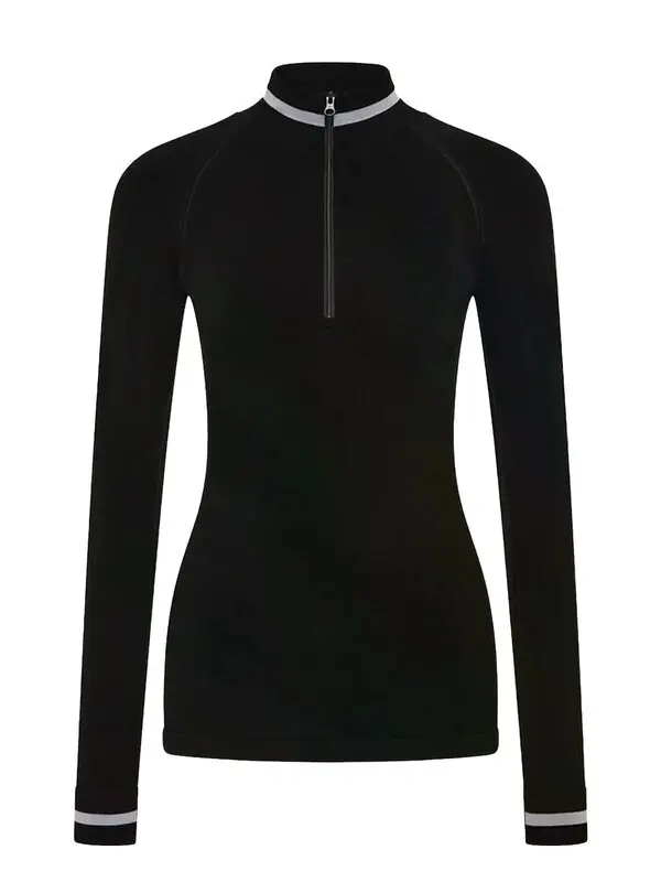 The Upside Seamless Half-zip Base Top - Black