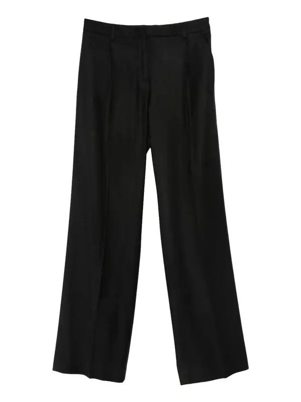 LARDINI Straight-leg Pleated Trousers - Black