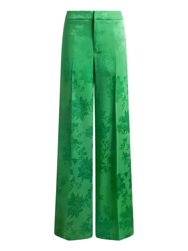 Etro Floral Jacquard Trousers - Green