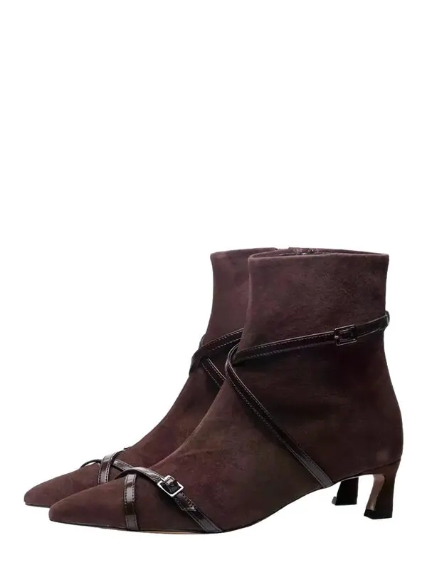 POCHE PARIS Buckle-strap Boots - Brown