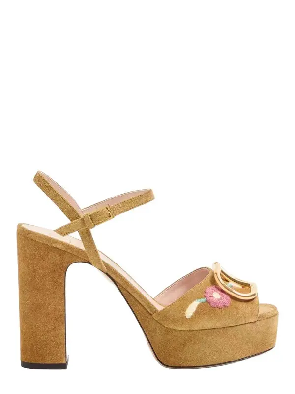 Valentino Garavani 115mm Vlogo Platform Sandals - Brown