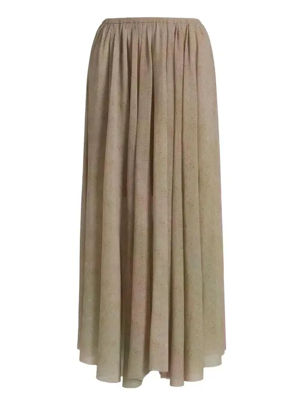 Alberta Ferretti Pleated Midi Skirt - Neutrals