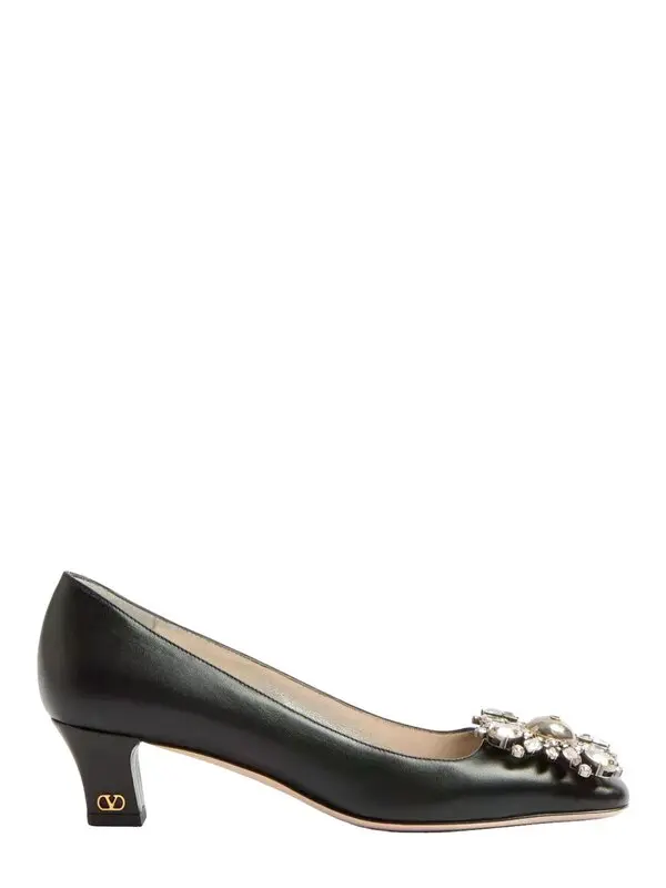 Valentino Garavani 45mm Embellished Leather Pumps - Black