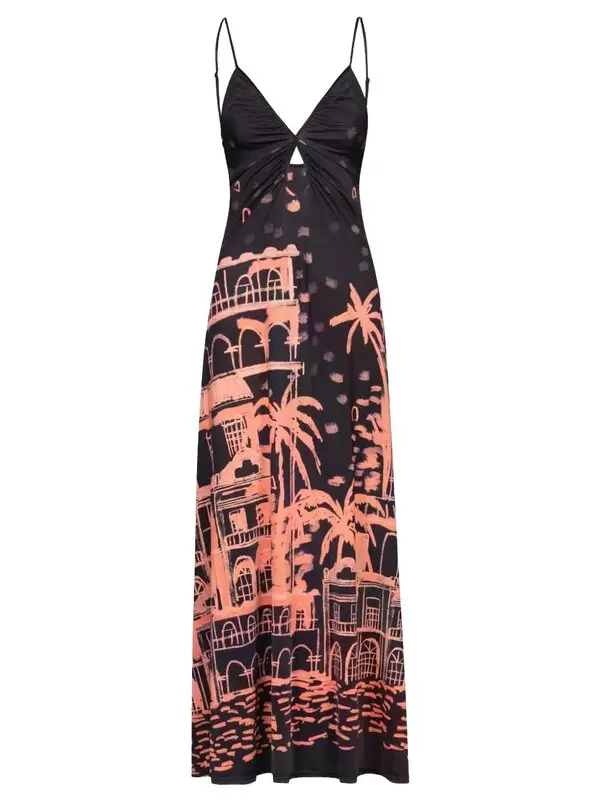 Johanna Ortiz Nuestra Tierra Printed Maxi Dress - Black