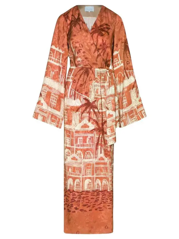 Johanna Ortiz Ollantay Printed Maxi Dress - Red