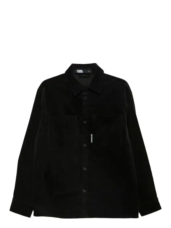Karl Lagerfeld Corduroy Chest-pockets Shirt - Black