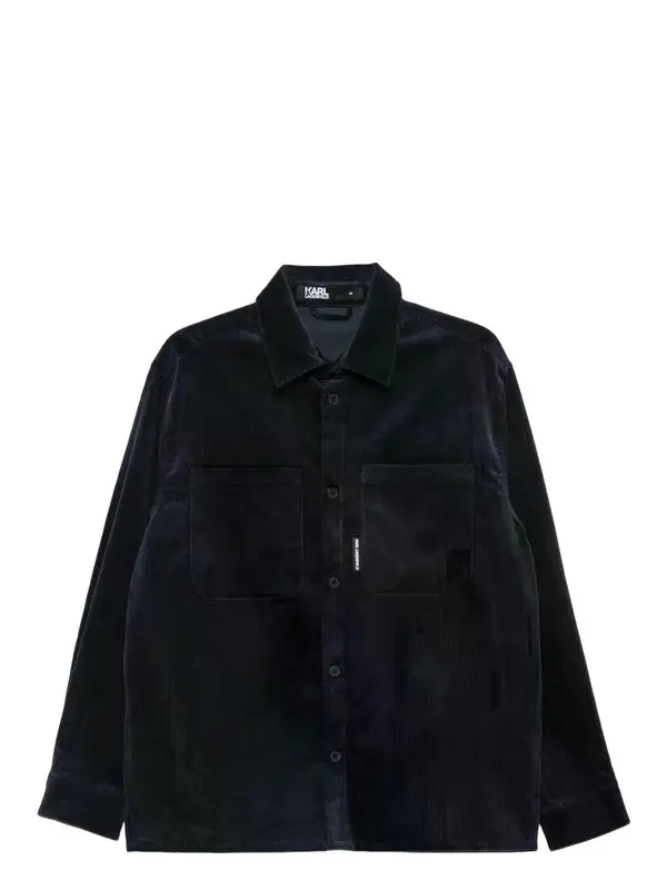 Karl Lagerfeld Chest-pockets Corduroy Shirt - Blue