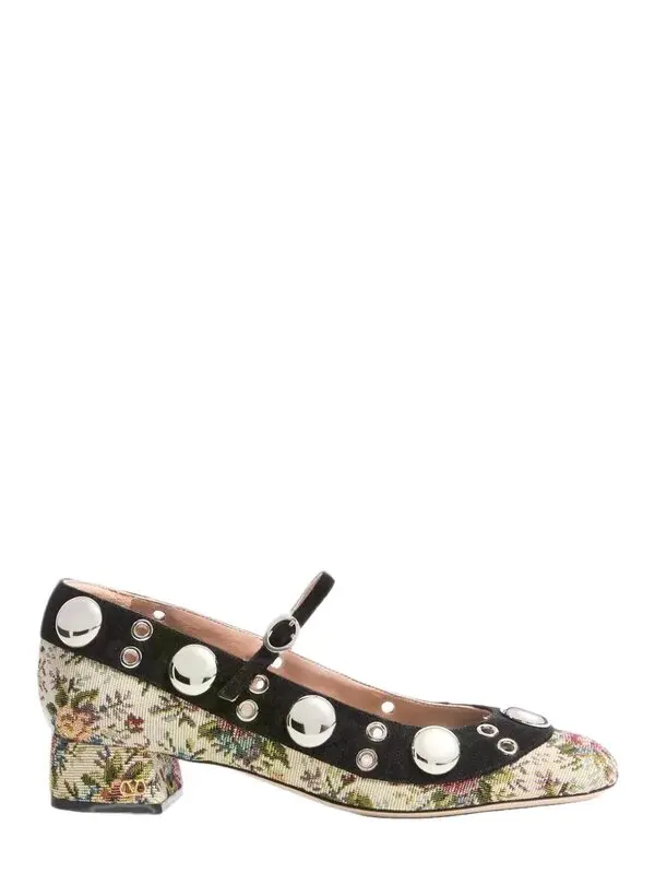 Valentino Garavani Mary Jane Floral-patterned Pumps - Neutrals