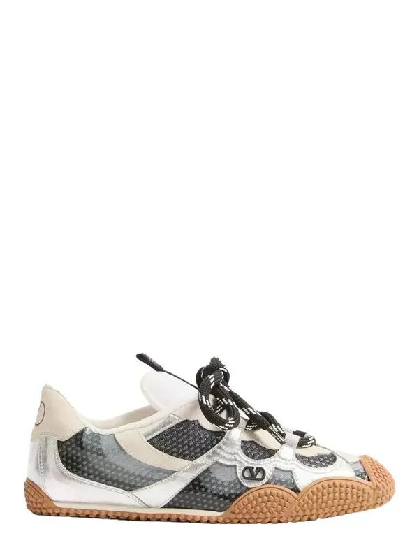 Valentino Garavani Amphibia Logo-plaque Sneakers - Silver