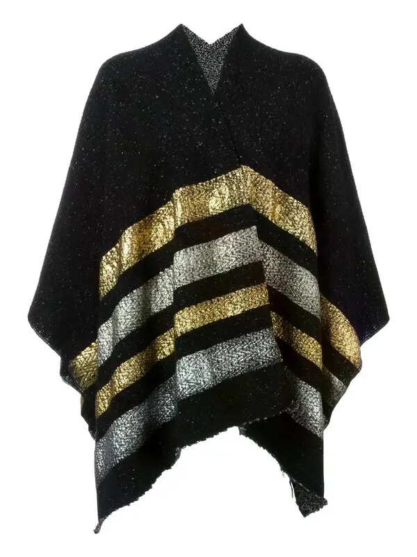 ERMANNO GALLAMINI Striped Cardigan - Black