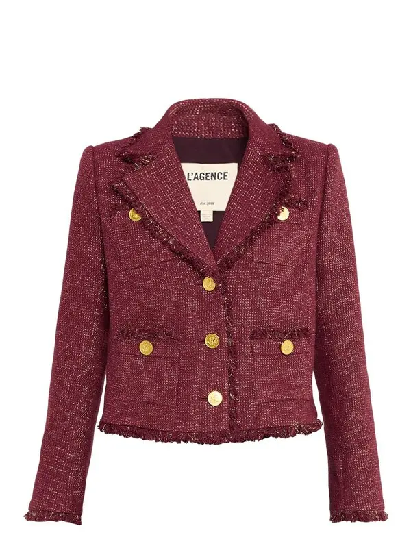 L'Agence Sylvia Tweed Jacket - Malbecgol
