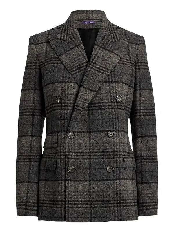 Ralph Lauren Kent Plaid Wool Jacket - Grey/black