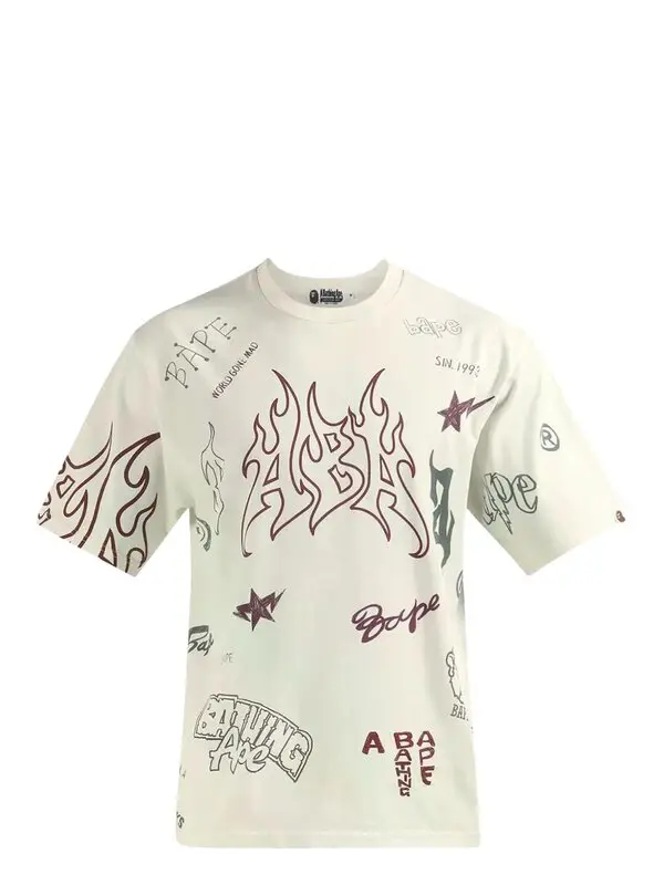 A BATHING APE World Gone Mad Graphic-print T-shirt - White