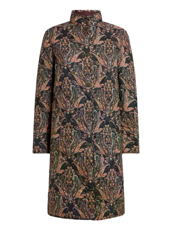 Etro Floral Paisley-motif Quilted Coat - Brown