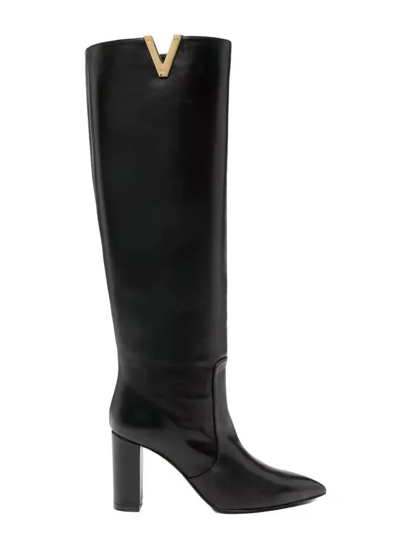 VIA ROMA 15 85mm Leather Knee-high Boots - Black