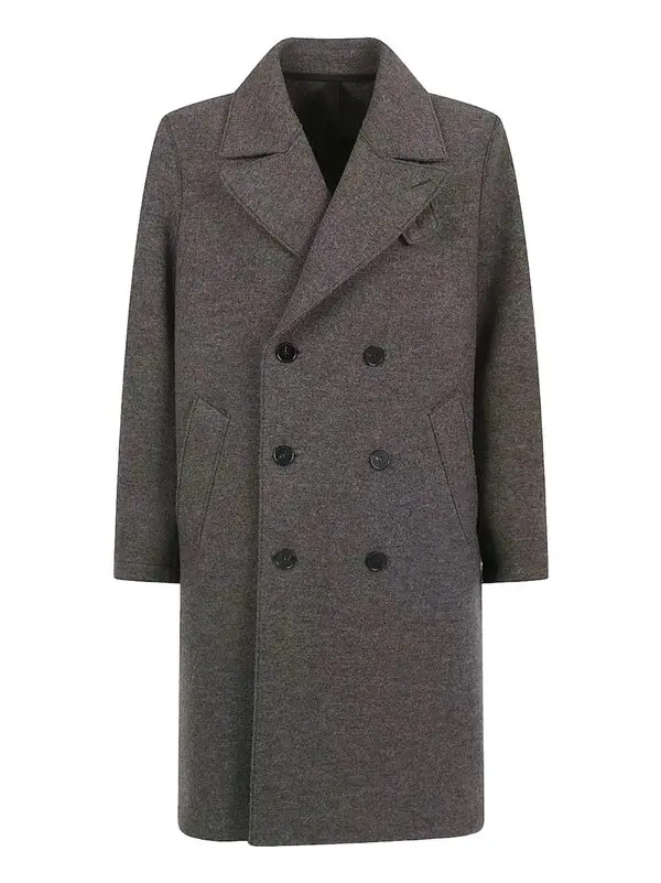 Harris Wharf London Buttoned Double-breasted Coat - Grey