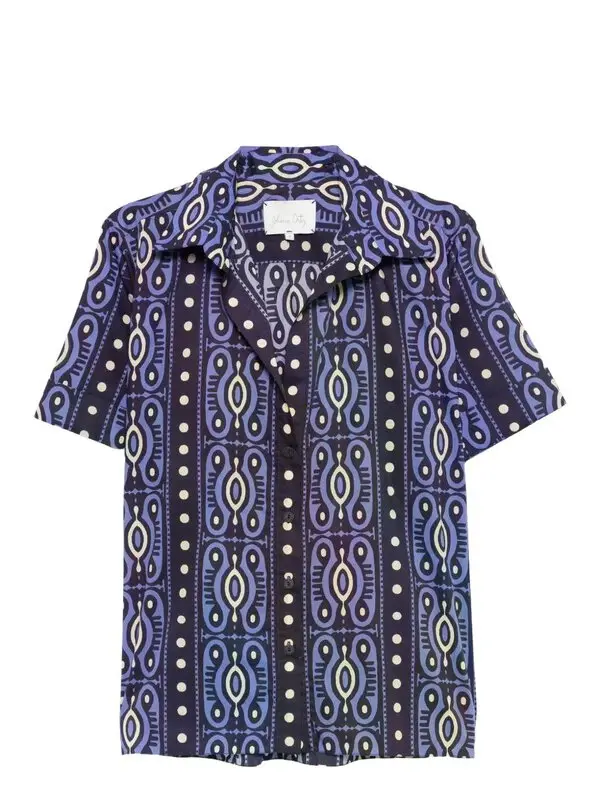 Johanna Ortiz Buttoned Patterned Shirt - Blue